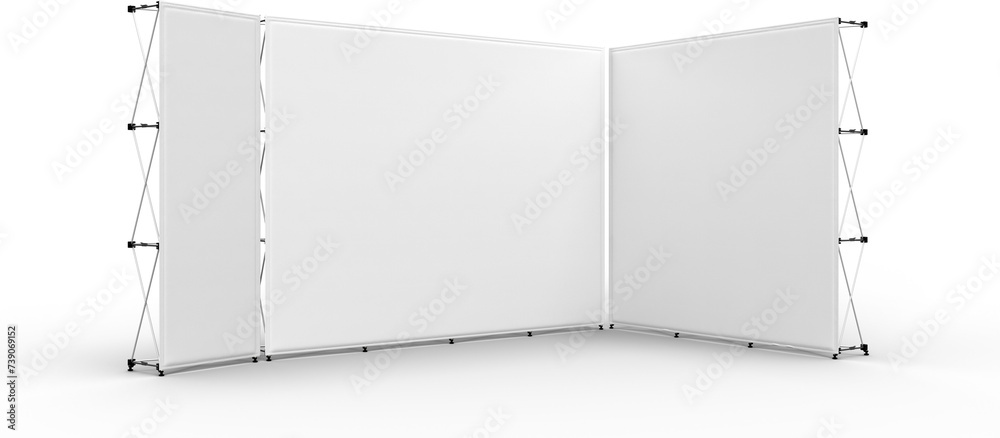 Exhibition Wall Banner Cloth Straight Display Walls Stand layout with a ...