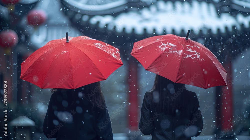 Captivating allure under the crimson glow—she stands in the red zone, a ...