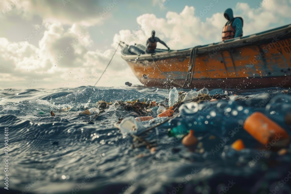 ocean, recycling, volunteers, cleanup, boat, action, global, waste ...