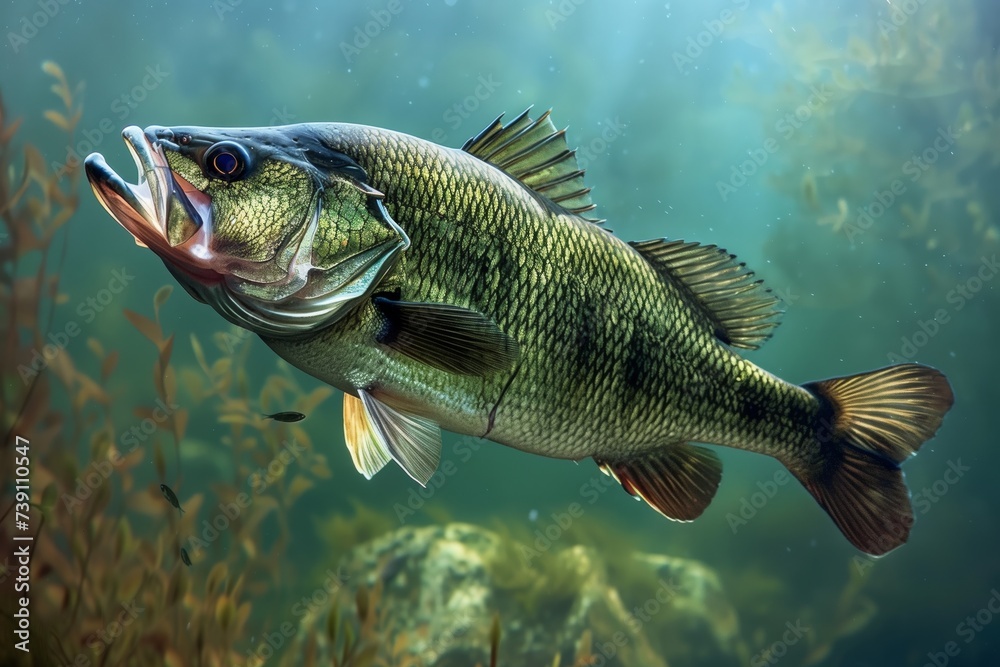 Largemouth Bass Side View created with Generative AI Technology, ai ...