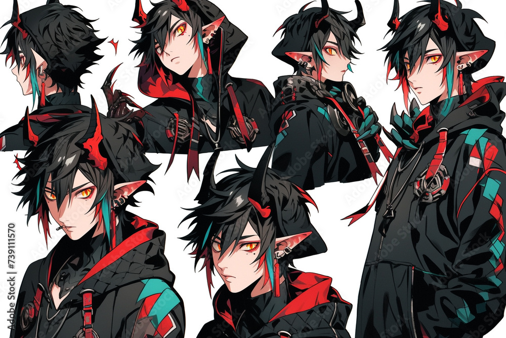 anime bad guy characters Stock Illustration | Adobe Stock