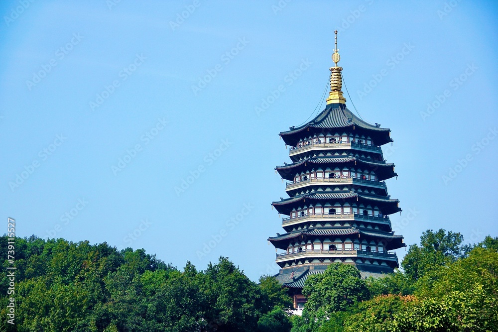 China, Hangzhou - February 27, 2024 : Liuhe Pagoda, literally Six ...