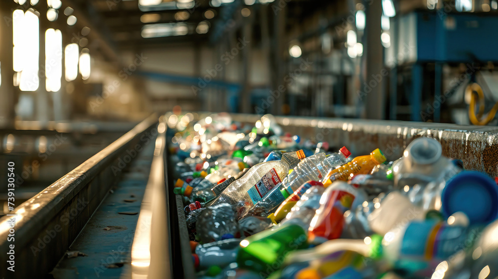 Disarrayed Train Track Overflowing With Bottles and Cans Stock Photo ...