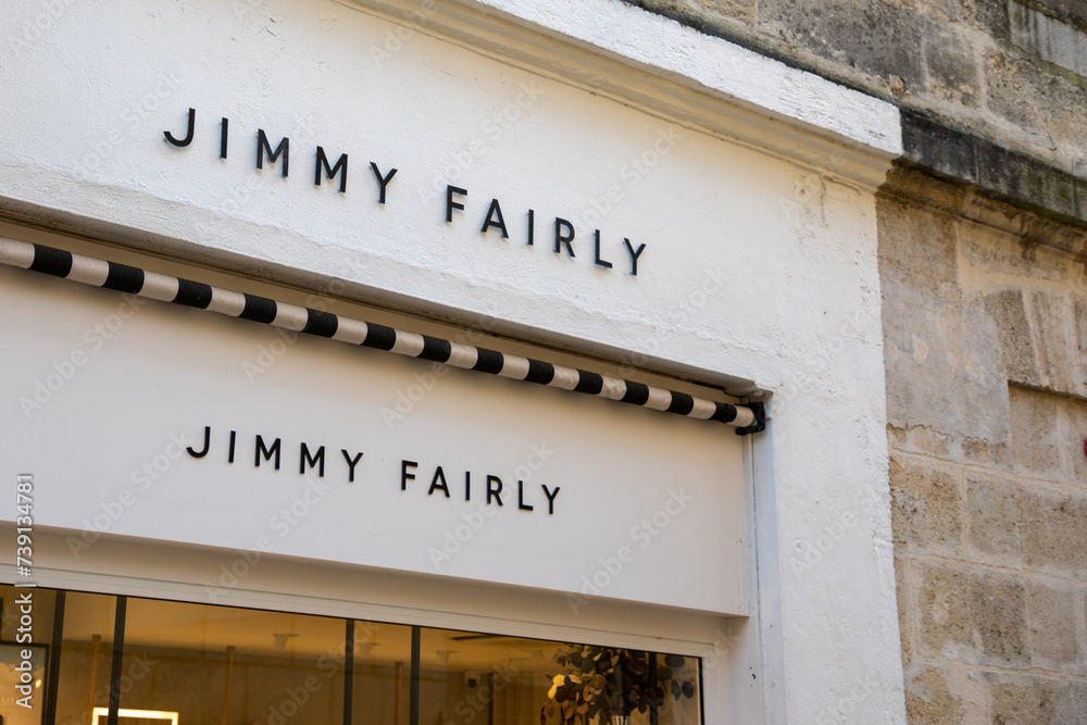 jimmy fairly sign text store and logo brand shop on wall facade ...