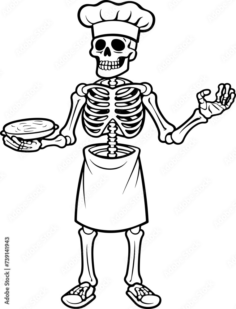 Vetor de Skeleton Baker SVG, Skeleton Cook SVG, Skeleton Kitchen svg ...