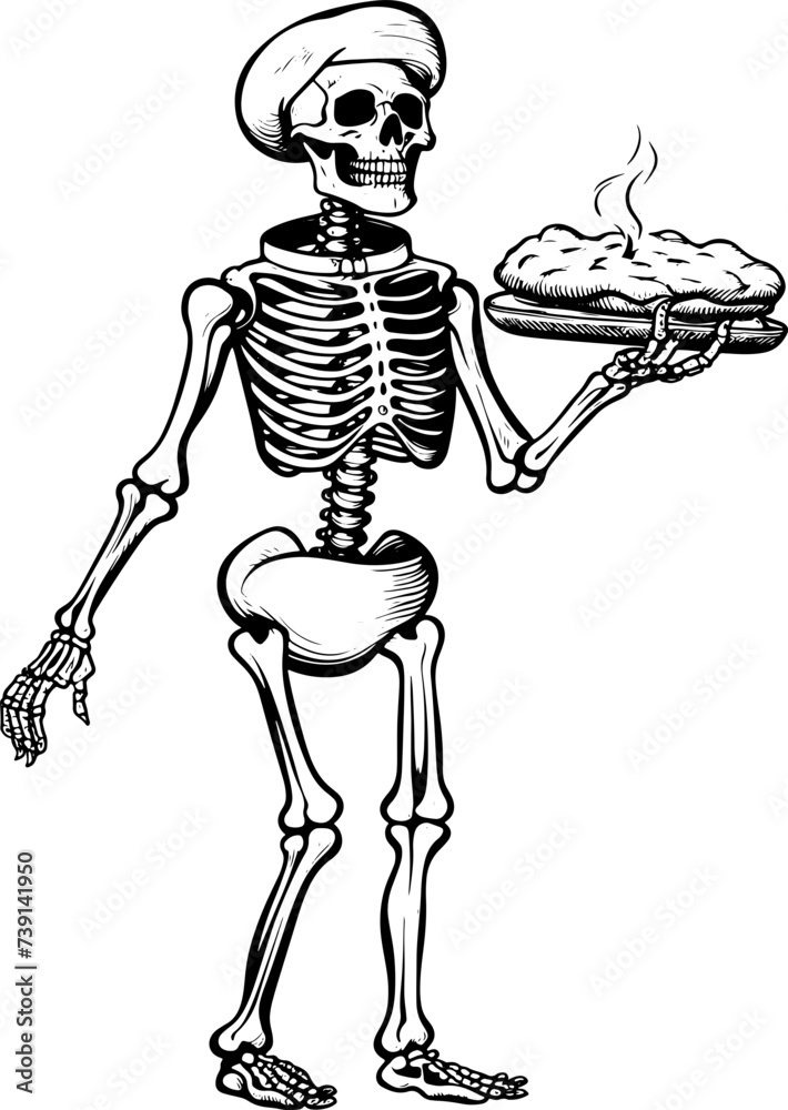 Vetor de Skeleton Baker SVG, Skeleton Cook SVG, Skeleton Kitchen svg ...