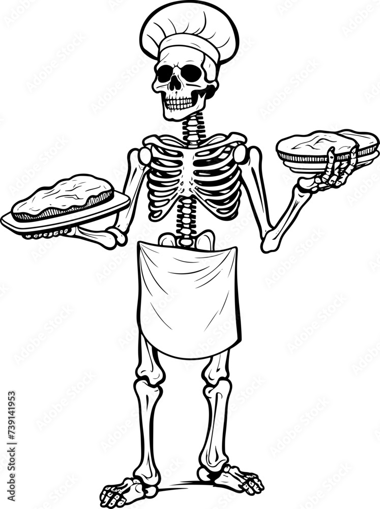 Skeleton Baker SVG, Skeleton Cook SVG, Skeleton Kitchen svg, Skeleton ...
