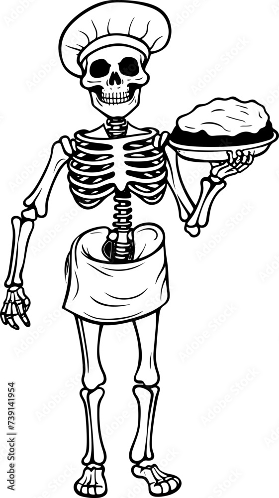 Vetor do Stock: Skeleton Baker SVG, Skeleton Cook SVG, Skeleton Kitchen ...