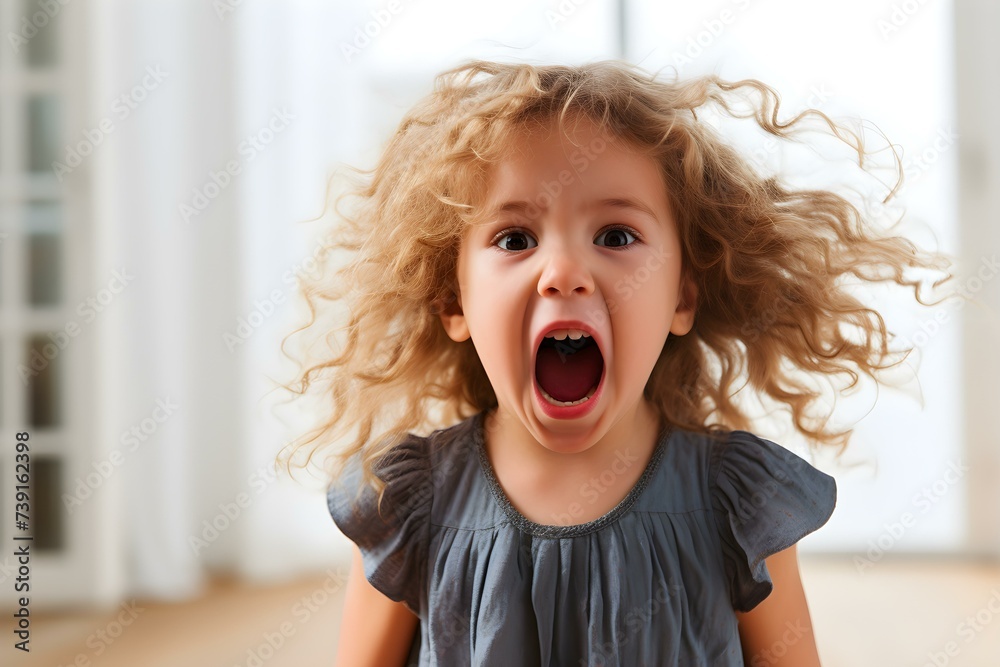 A little girl screams in Childrens dance classes . Concept Children's ...