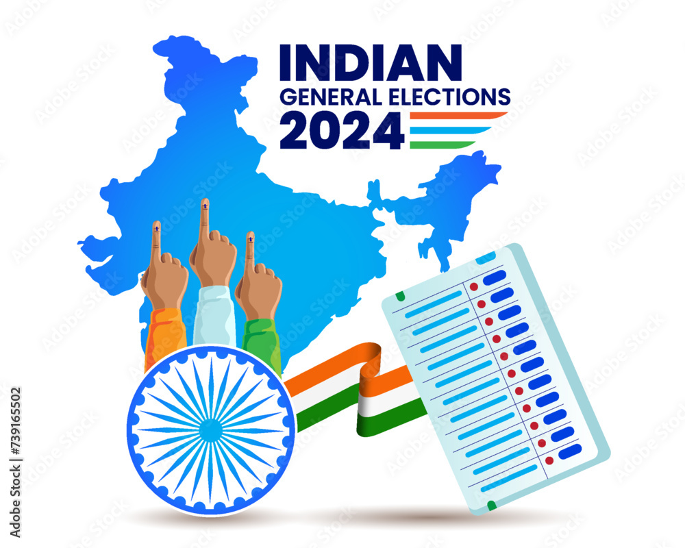 Indian general election concept with inked voting finger and Indian ...