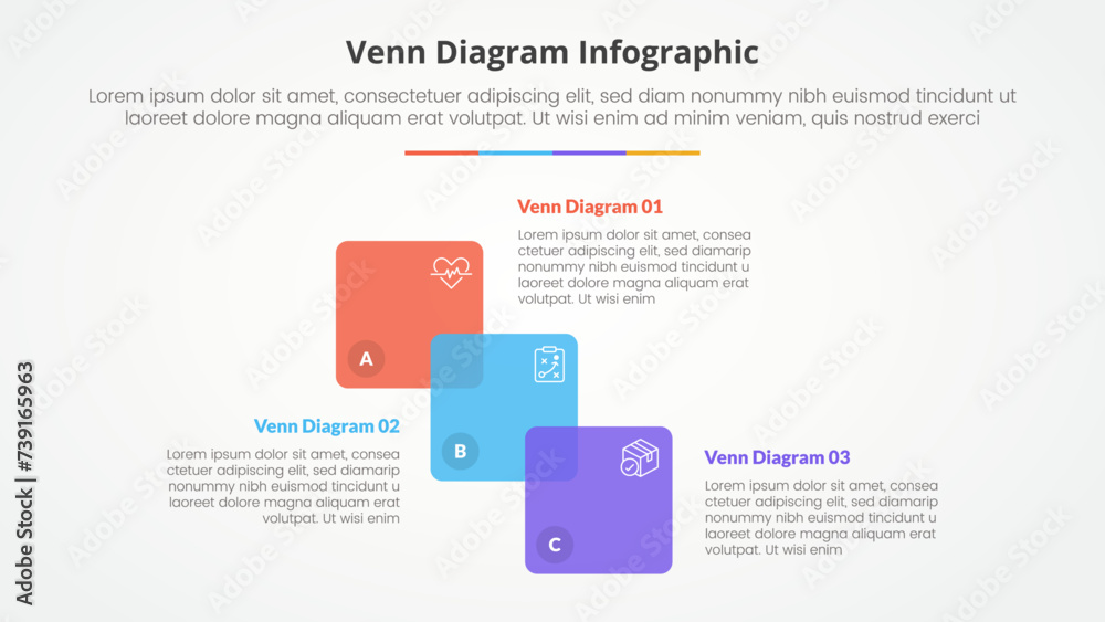 venn diagram infographic concept for slide presentation with round ...