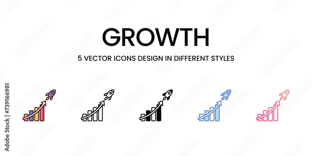 Growth Icons set. Suitable for Web Page, Mobile App, UI, UX and GUI ...