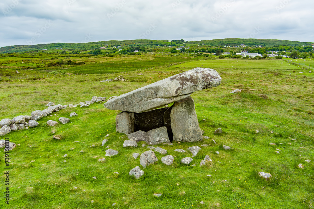 Kilclooney Dolmen, one of Ireland's portal-tombs or dolmens, located in ...