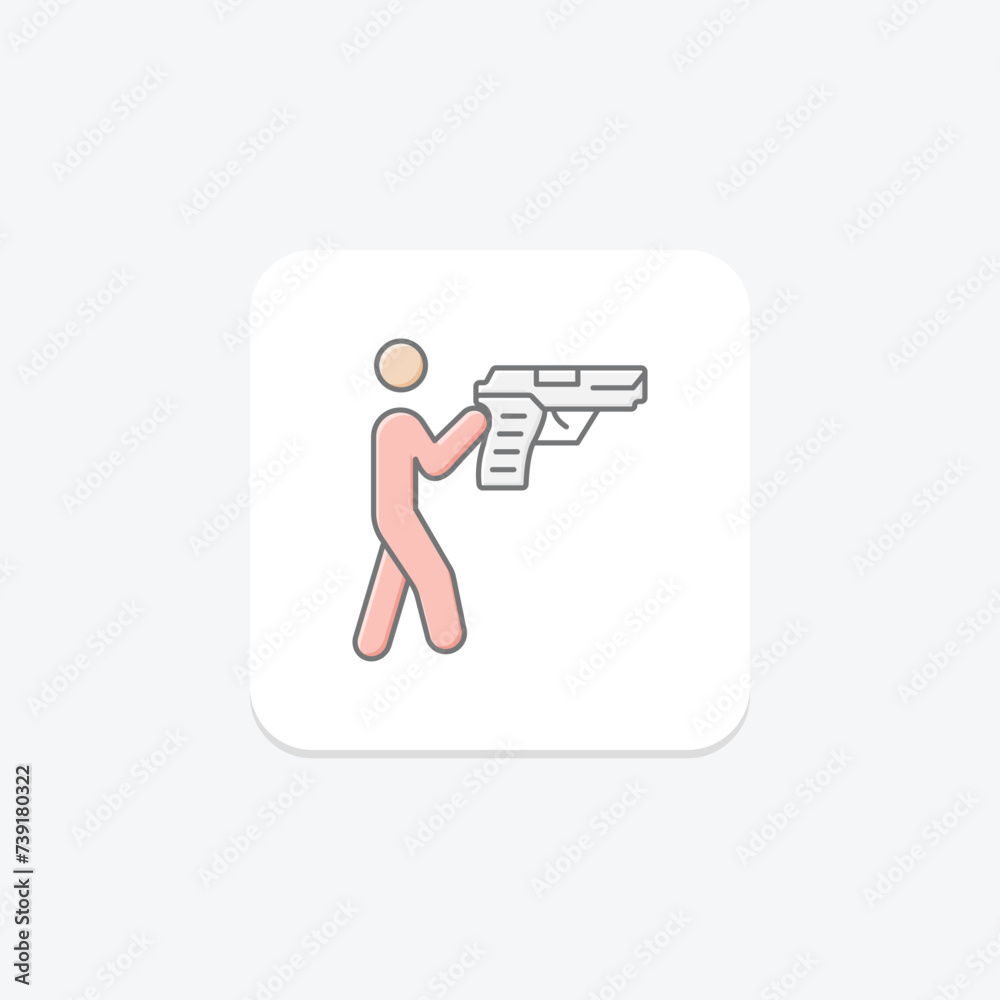Shooter icon, gaming, game, shooting, fps lineal color icon, editable ...
