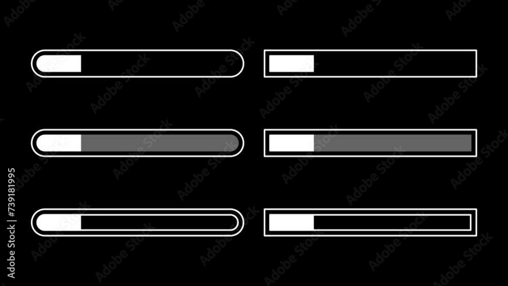 Loading bar status progress motion graphic with alpha channel ...