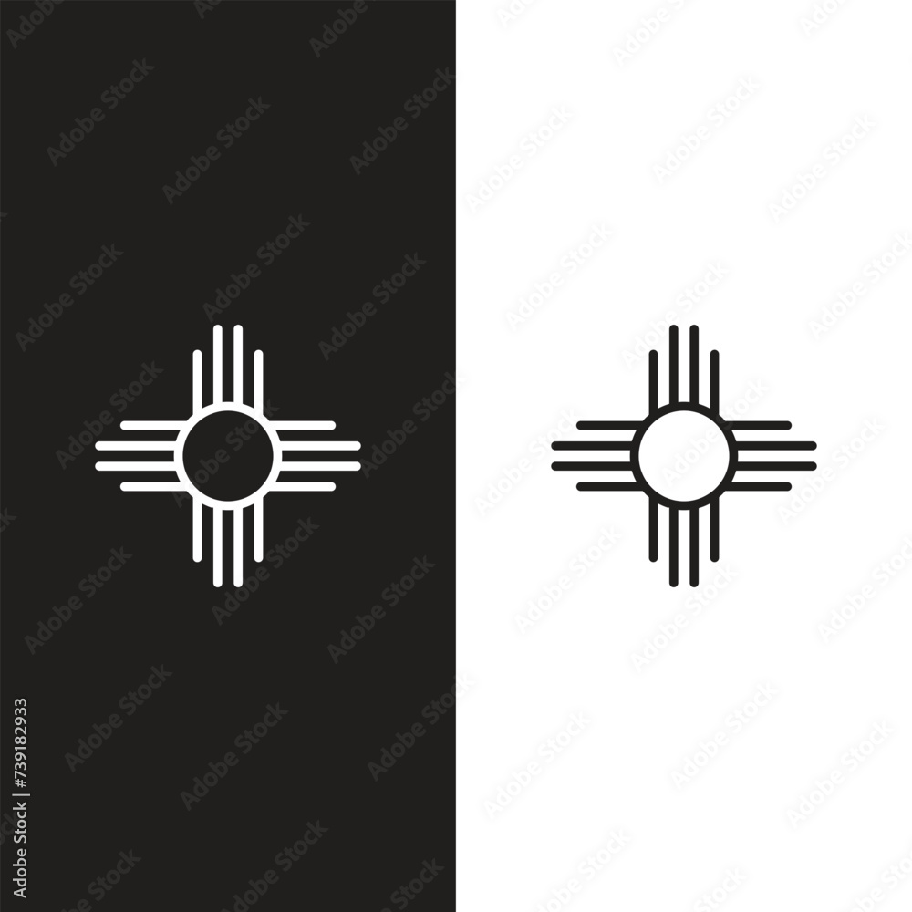 Stylized zia symbol icon. Clipart image isolated on white background ...