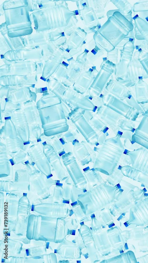 Animated plastic bottles background. Background filled with transparent ...