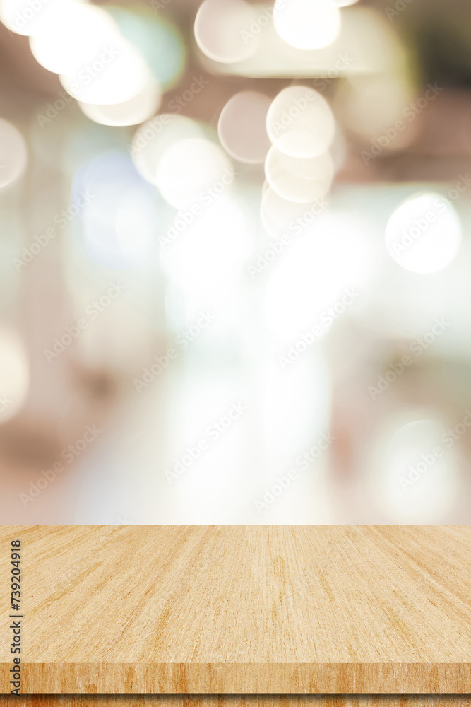 Vertical wood table background and blur background, Empty wooden ...