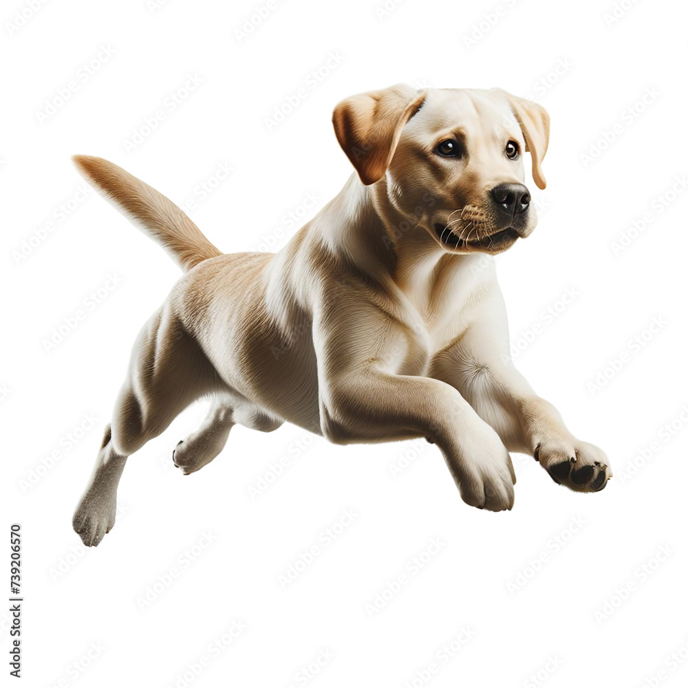 Detailed Labrador Retriever Running on Transparent Background - Clipart ...