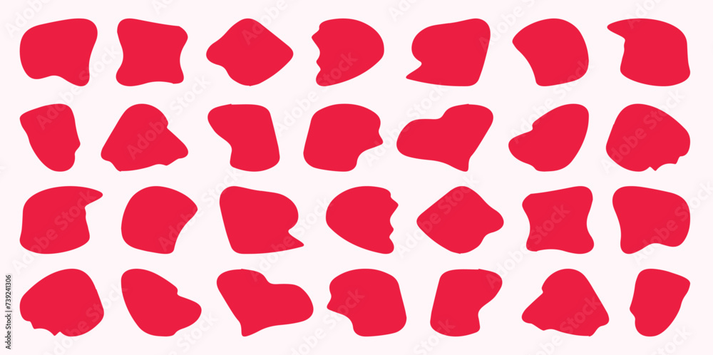 Blob shape organic, red blob vector illustration set. Collection from ...