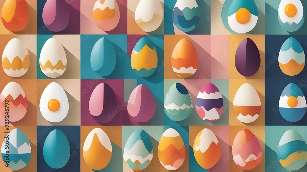 Flat style egg icon shape. Easter design logo symbol silhouette. Vector ...