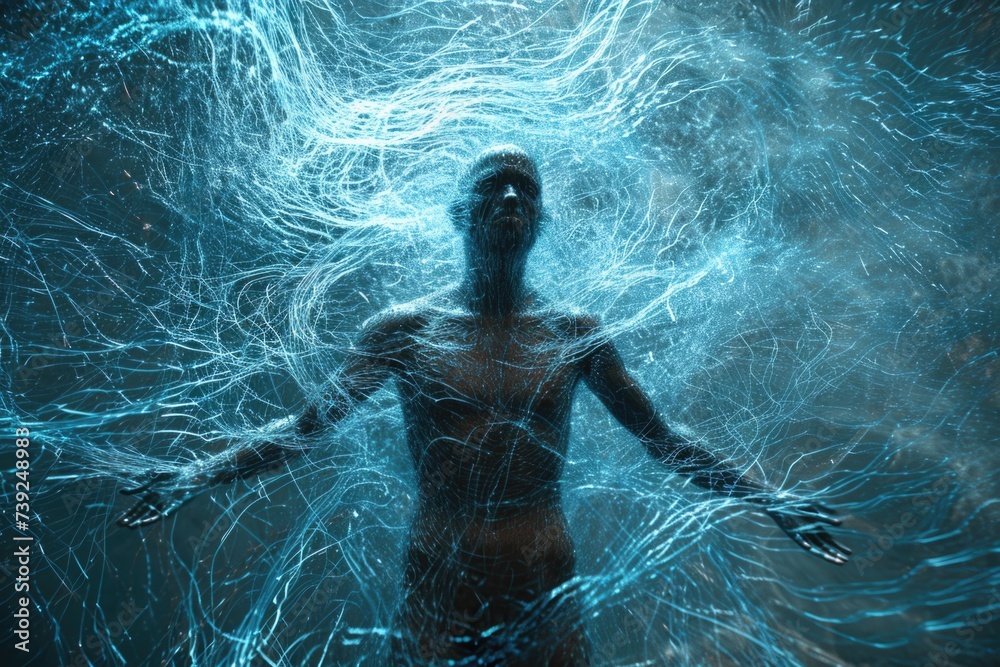 Atmospheric portrayal of magnetic waves interacting with the human ...