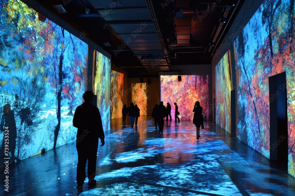 Digital projection mapping transforming the gallery space, creating an ...