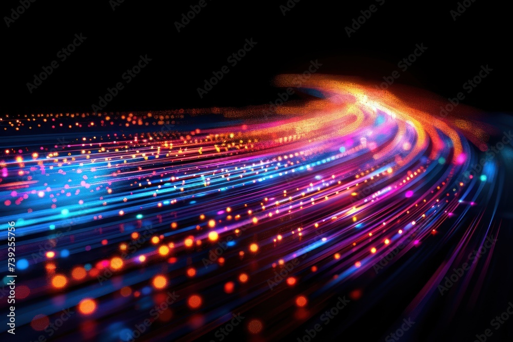 Futuristic technology background with glowing lines abstract ...