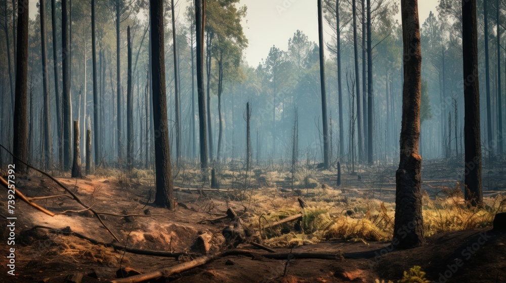 Bush fire in wilderness area. Nature on fire.Danger and Disaster ...