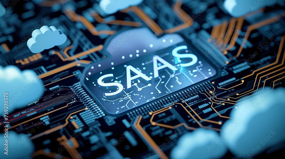 SaaS, Software as a Service. Networking Technology Internet concept ...