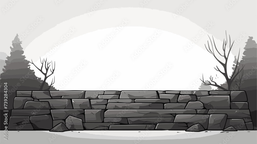 Abstract retaining wall with structural elements representing ...