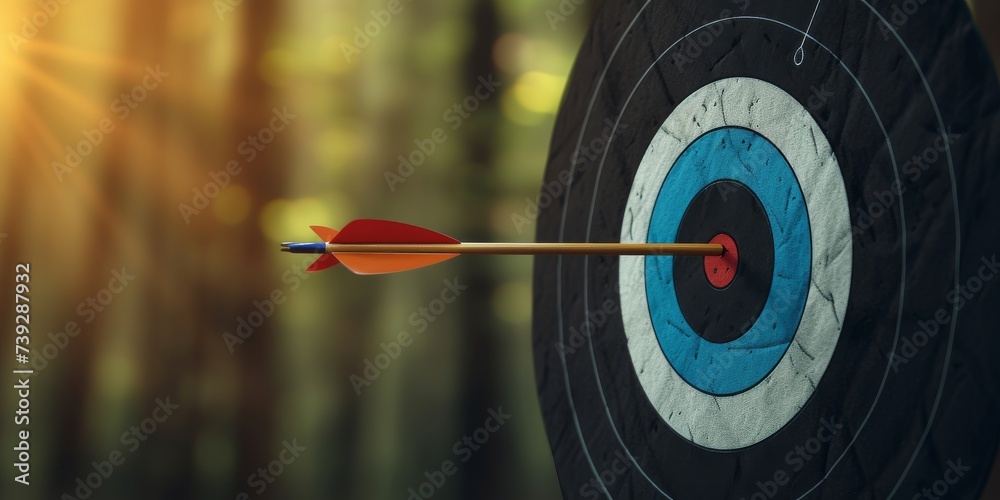 Arrow in a target. A visual representation of a successful business ...