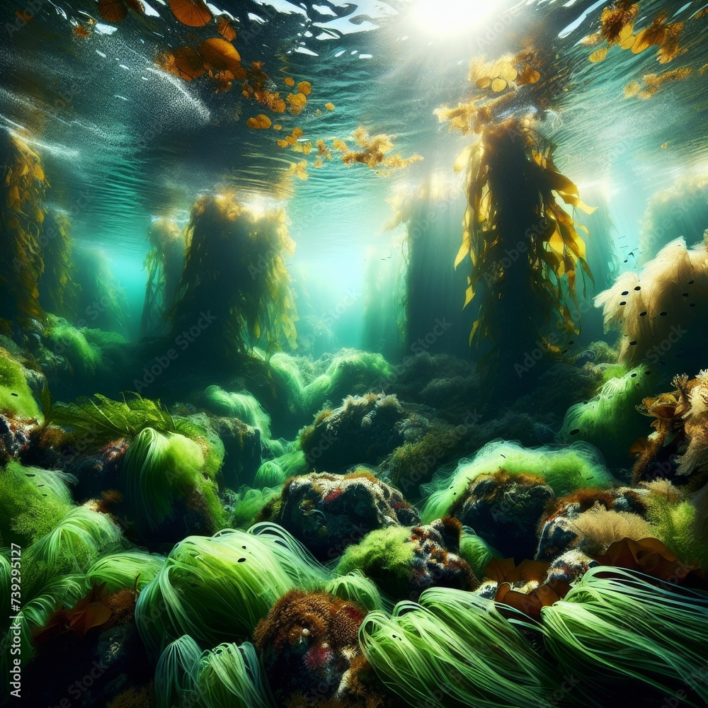 algae, underwater, kelp, ecosystem, aquatic, alga, food web, ocean ...