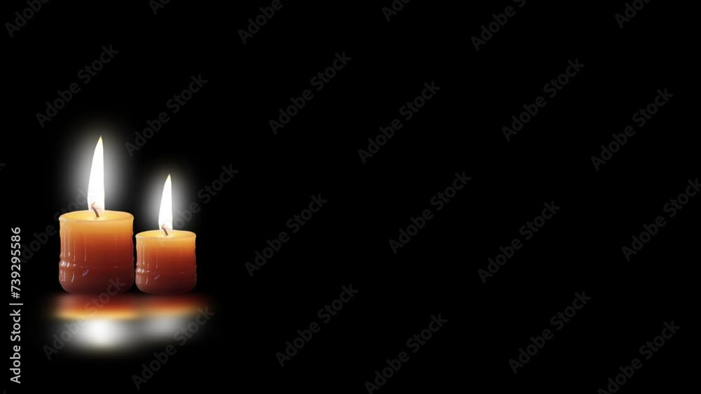 Candle Animation On Dark Black Background, Candle Flame Animation ...