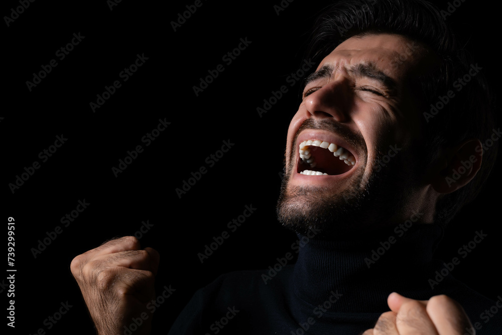 Stressed Young angry man screaming and shouting Frustrated handsome man ...