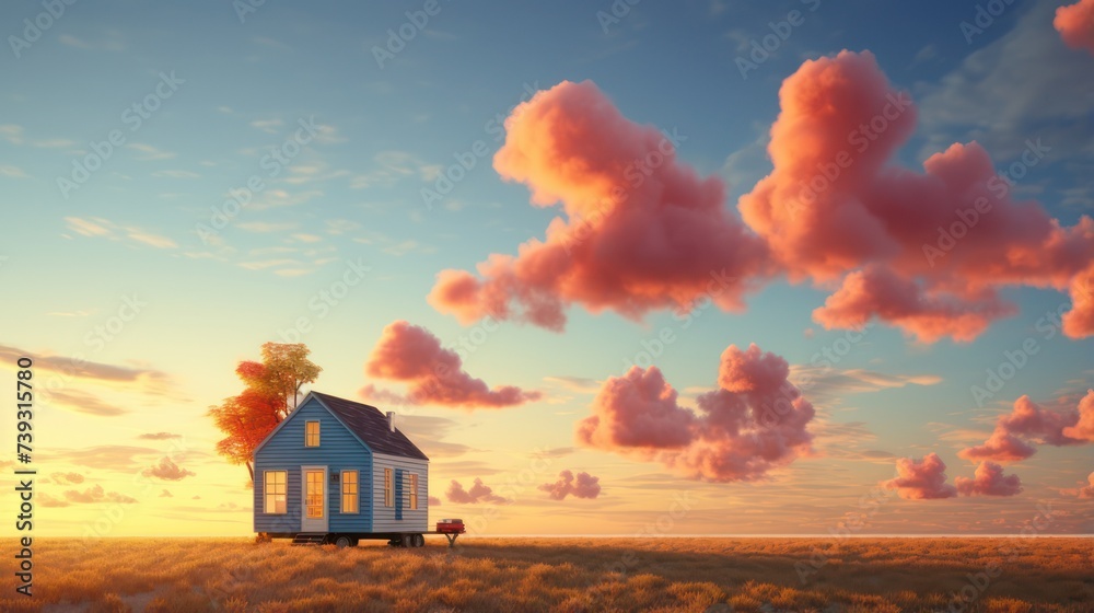 Real estate property background wallpaper, image of a house above the ...