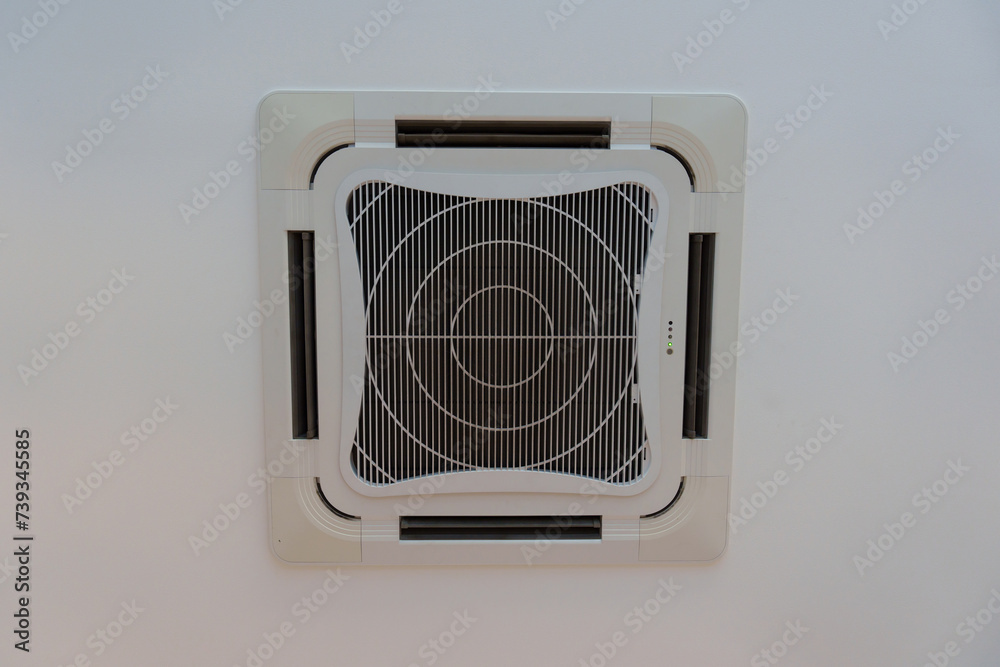 Fan coil unit of Air conditioning build in the ceiling. Stock Photo ...