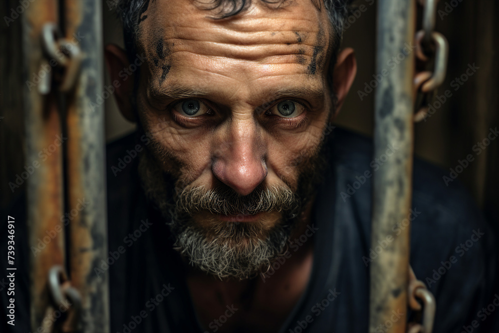 Generative AI picture restricted freedom concept prisoner in jail ...