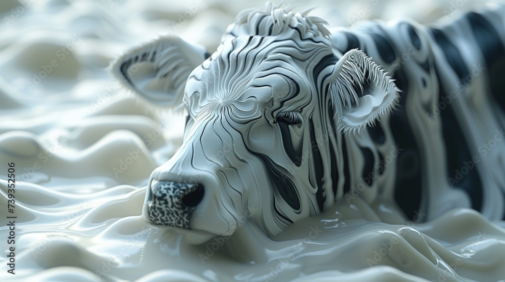 Cow's milk, milk that dissolves according to the color of the cow's ...