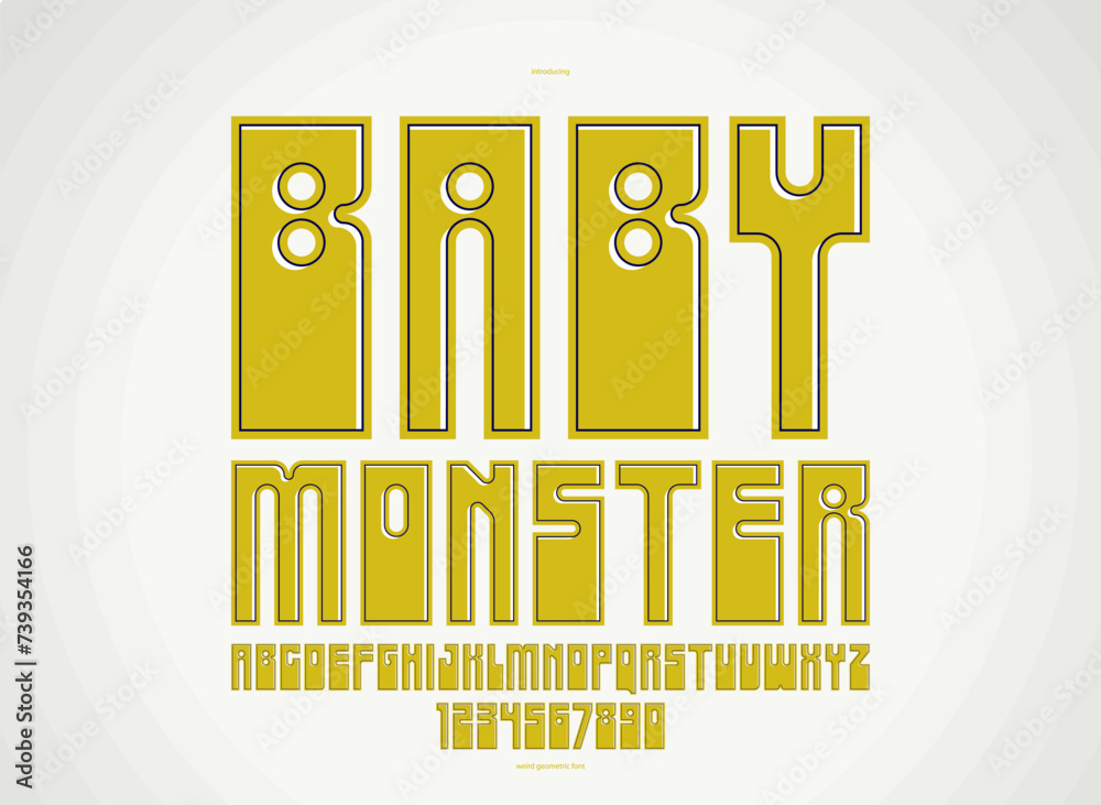 Bold and strong vector geometric font for logos and branding, heavy ...