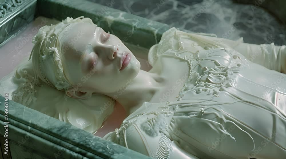 Tisul Princess In Hibernation Alien Woman With Pale Skin Stock Video ...