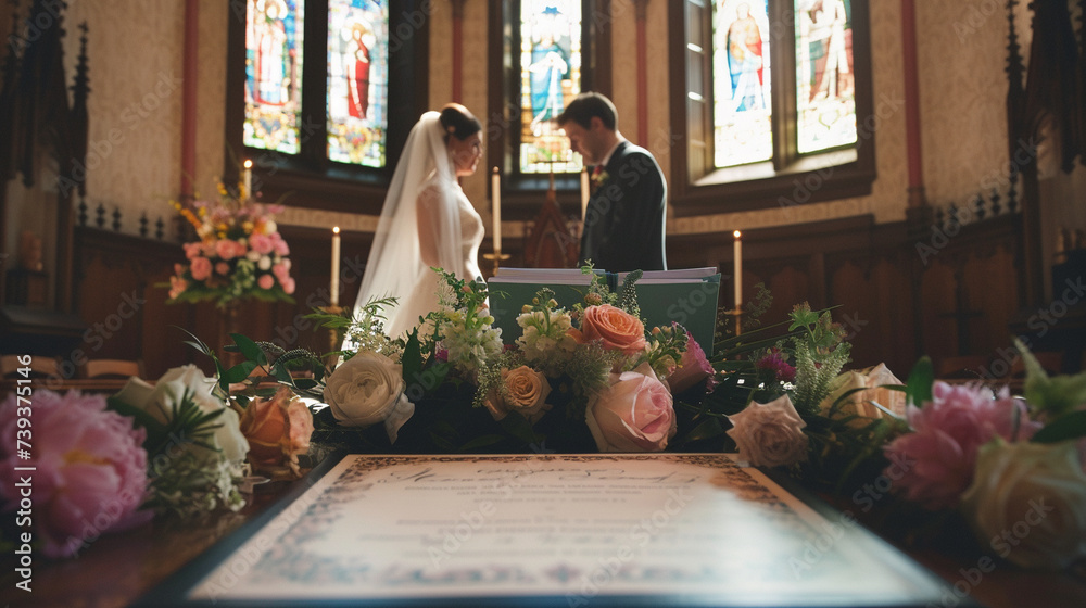 Document on Display: Photograph the wedding certificate or marriage ...