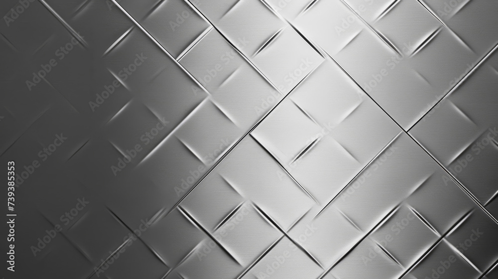 Modern geometric metal pattern background with a polished silver ...