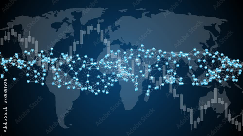 Social network, contacts concept animation. Connected people avatars ...