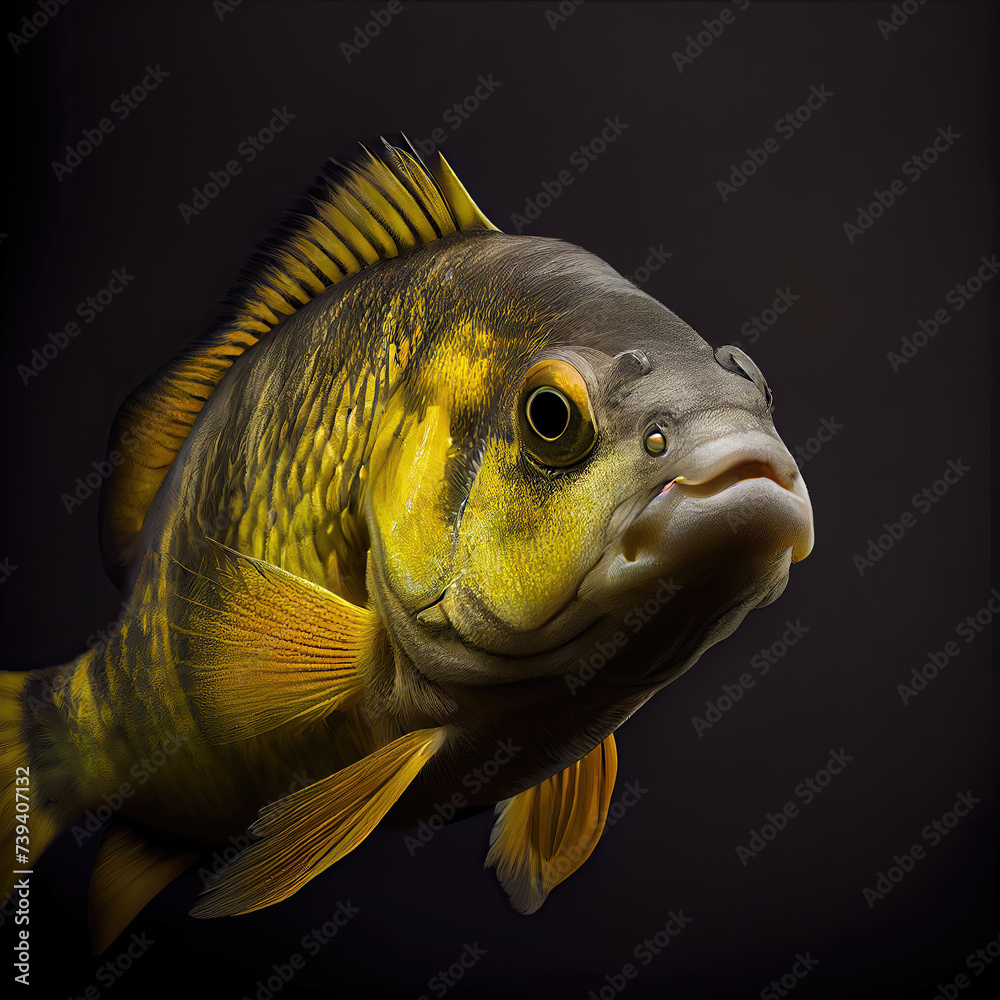 Stunning Yellow Perch Portrait in Professional Studio Setting Stock ...