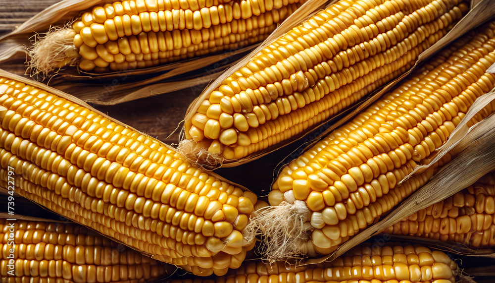 Nutritious Maize Harvest: Detailed Close-Up Displaying a Sweet and Ripe ...