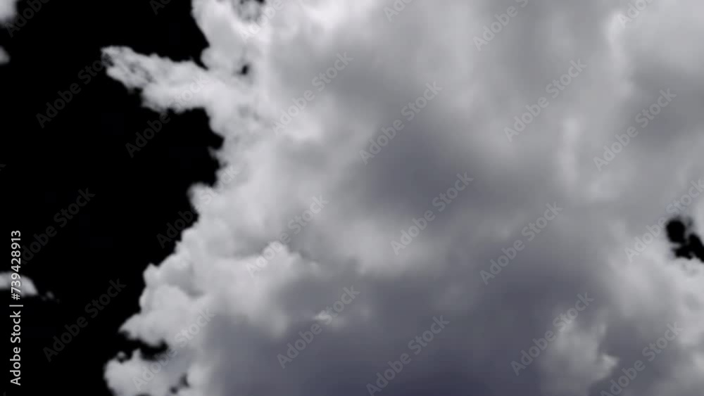 Clouds Animation. This stock motion graphics video shows clouds moving on an alpha channel ...