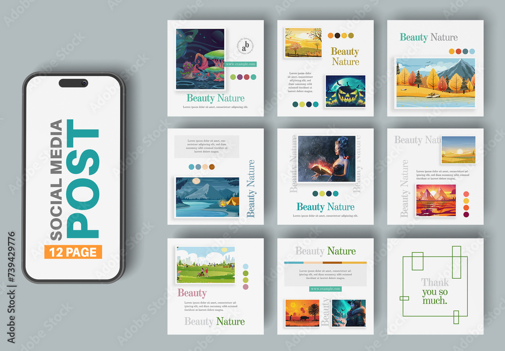 Natural Social Media Post Design Stock Template | Adobe Stock