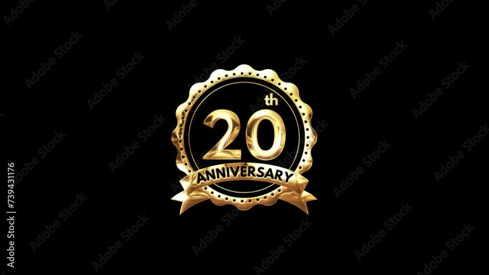 20th Anniversary luxury Gold Animation. Greeting for the 20th ...
