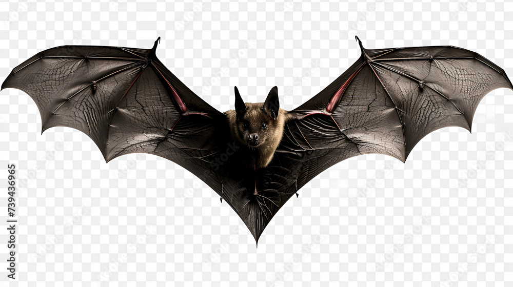 Bat in flight. Wing flap. Isolated transparent background, Creepy bat ...